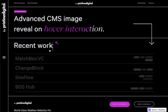 [Cloneable] CMS jQuery Portfolio Preview Interaction - Webflow